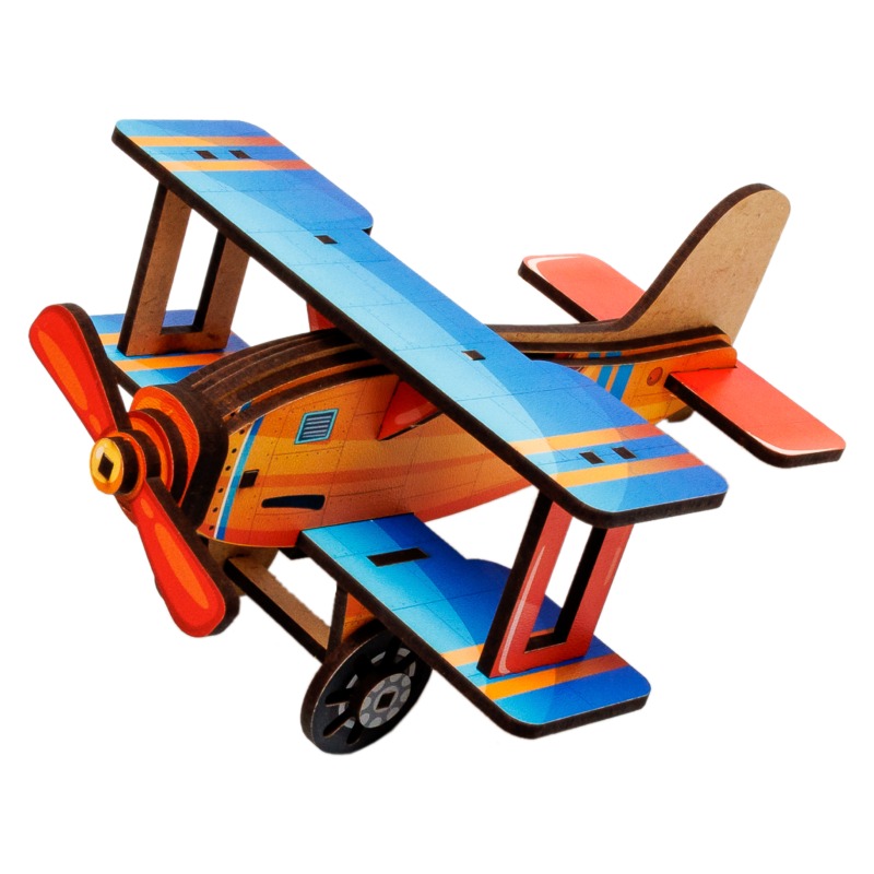 Дерев'яний 3D конструктор Turbo Plane Puz-00959 PuzzleOk 27 деталей ...